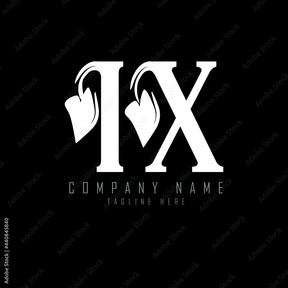 IX letter logo design. IX letter with leaf shape. IX Creative two ...