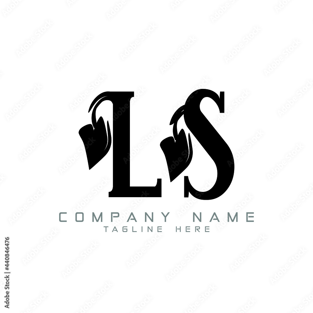 LS letter logo design. LS letter with leaf shape. LS Creative two ...