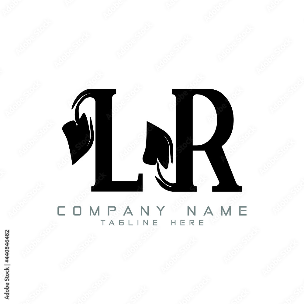 LR letter logo design. LR letter with leaf shape. LR Creative two ...