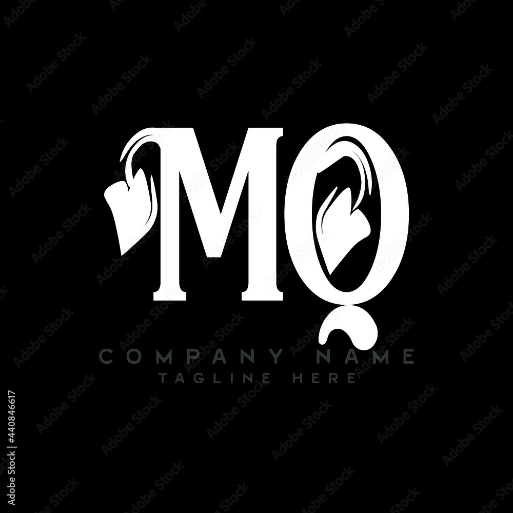 MQ letter logo design. MQ letter with leaf shape. MQ Creative two ...