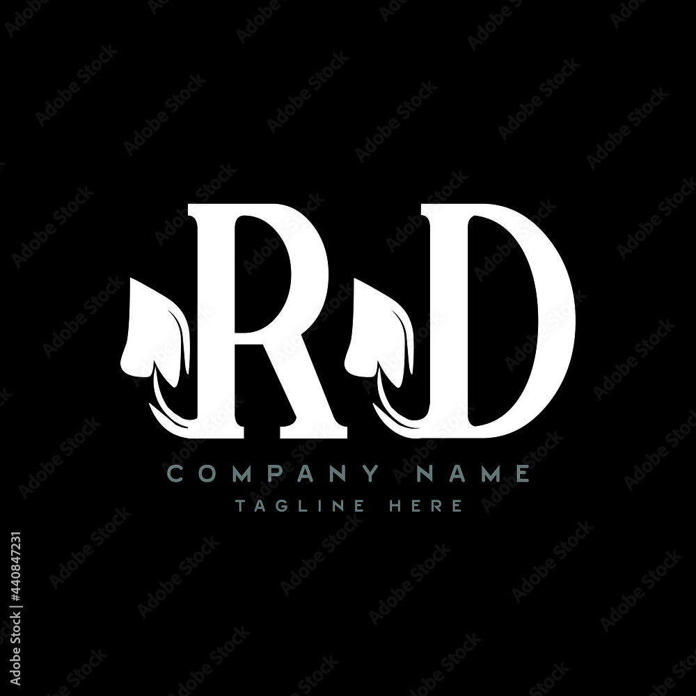 Vecteur Stock RD letter logo design. RD letter with leaf shape. RD ...