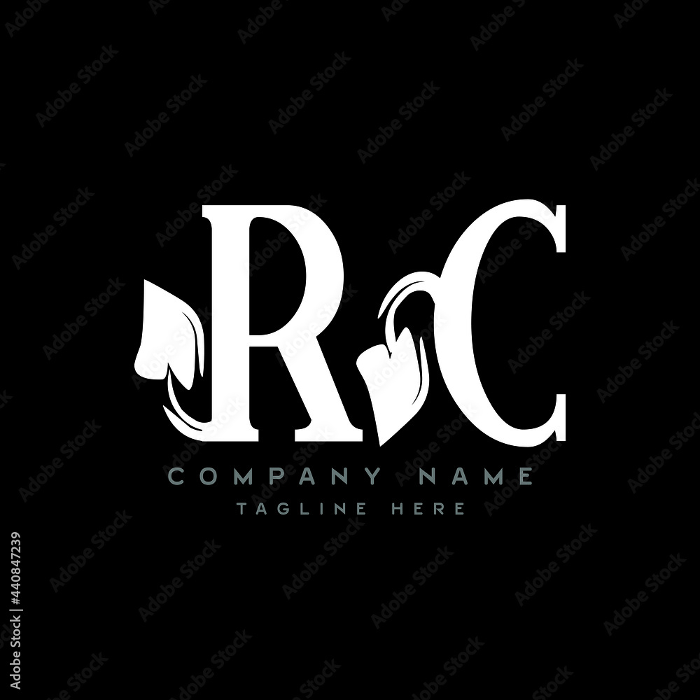 RC letter logo design. RC letter with leaf shape. RC Creative two ...