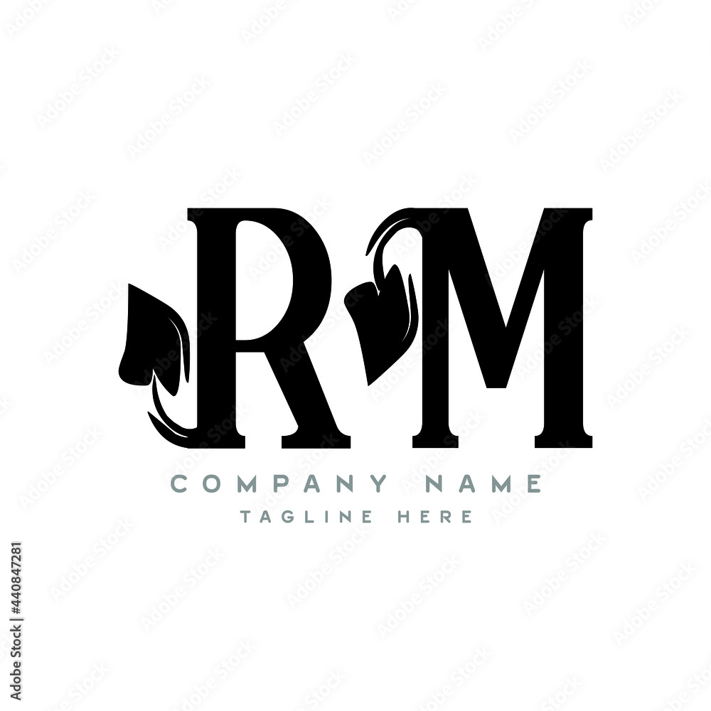 RM letter logo design. RM letter with leaf shape. RM Creative two ...