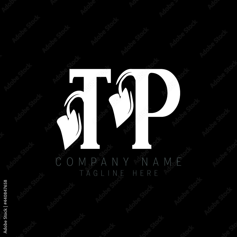 Vecteur Stock TP letter logo design. TP letter with leaf shape. TP ...
