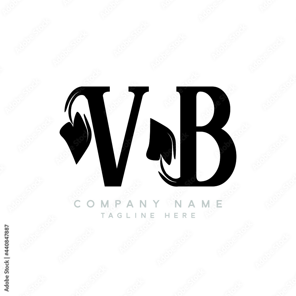 VB letter logo design. VB letter with leaf shape. VB Creative two ...