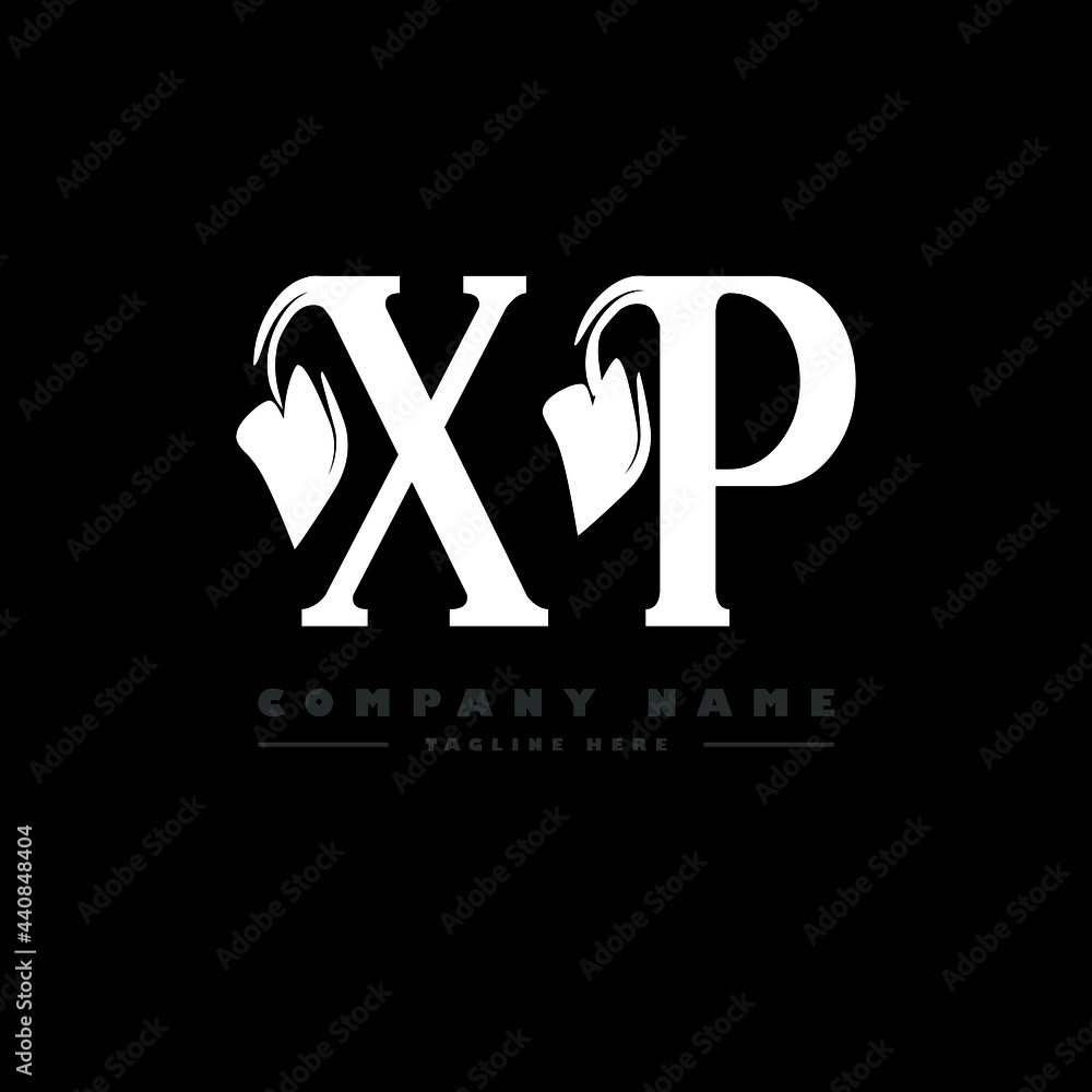 XP letter logo design. XP letter with leaf shape. XP Creative two ...