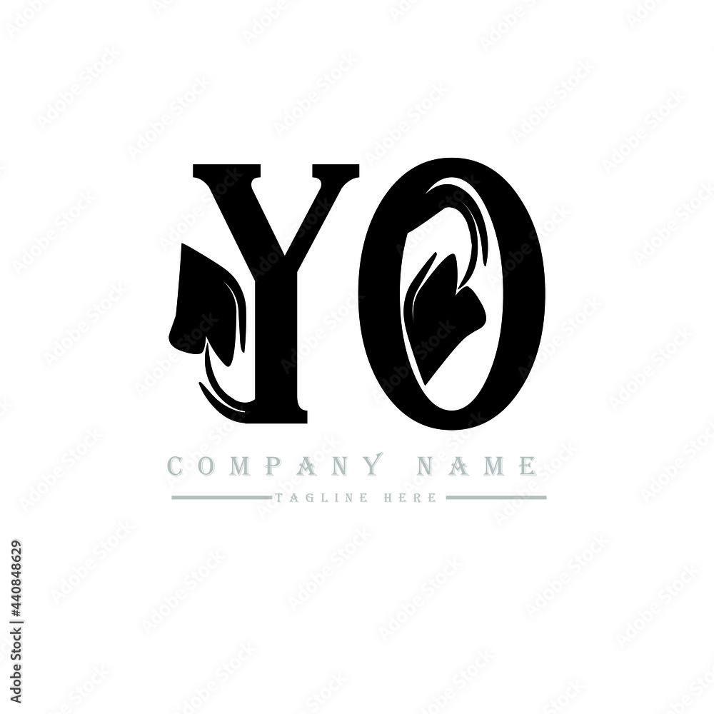 YO letter logo design. YO letter with leaf shape. YO Creative two ...