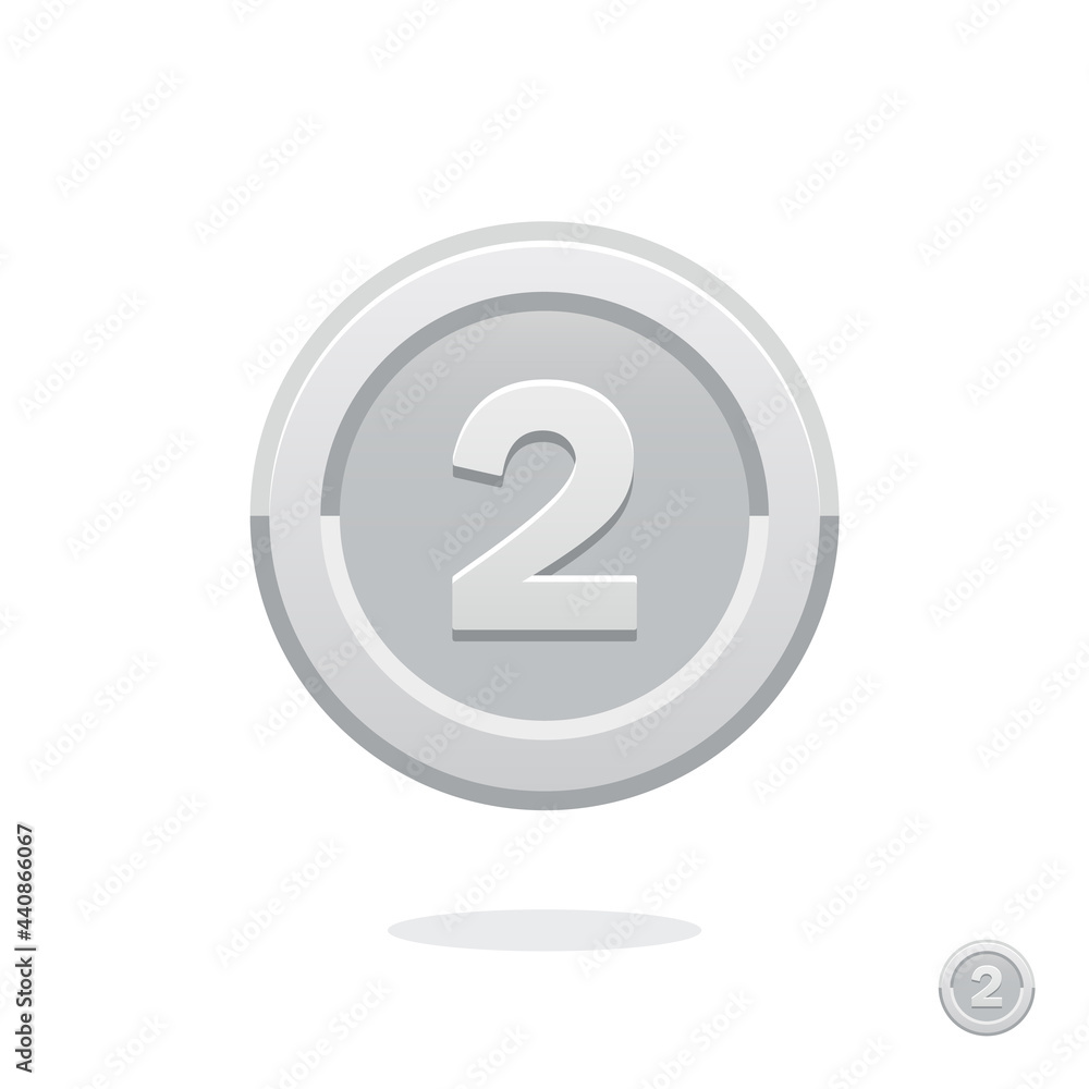 First place. Second place. Third place. Golden medal. Coin icon. Vector ...