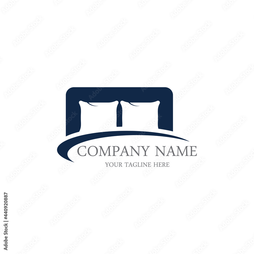 Bed logo vector illustration design template.Bed logo vector Stock ...