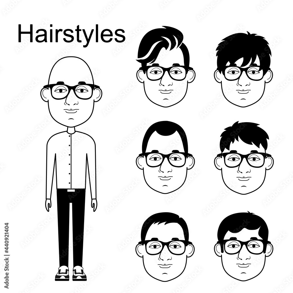 Hairstyles for cartoon characters. A characters for a doodle video ...