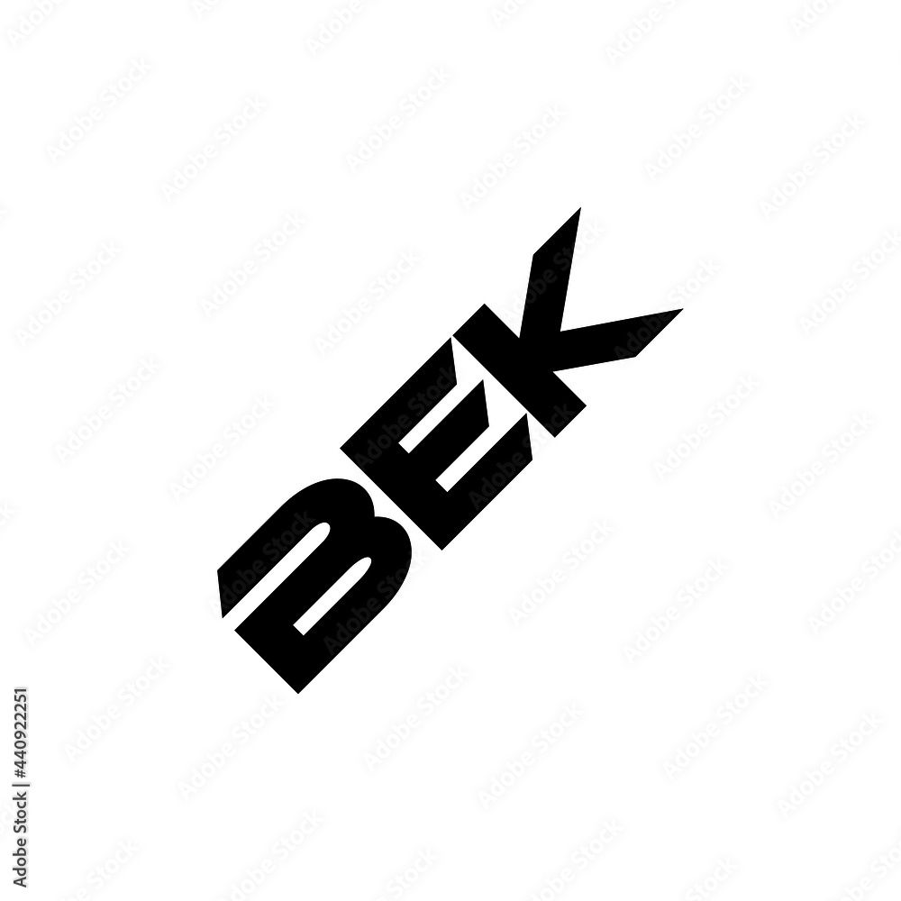 Vecteur Stock BEK letter logo design with white background in ...