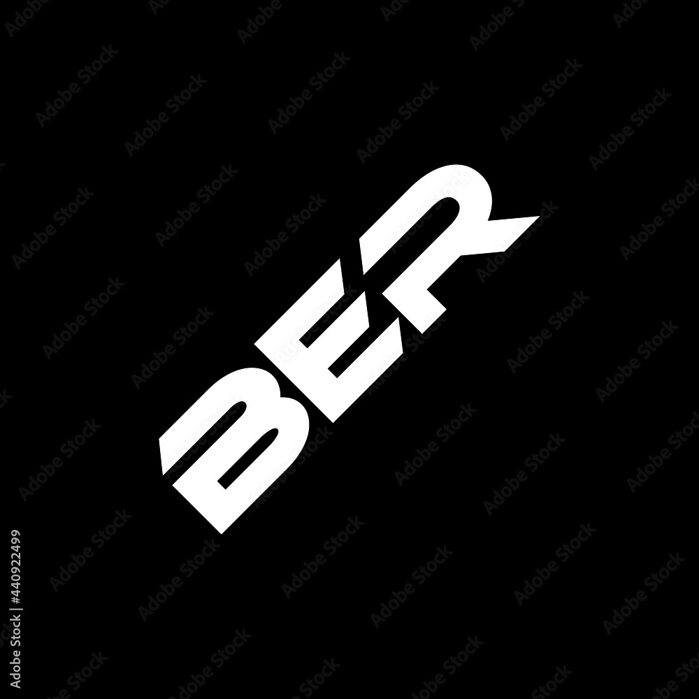 Vecteur Stock BER letter logo design with black background in ...