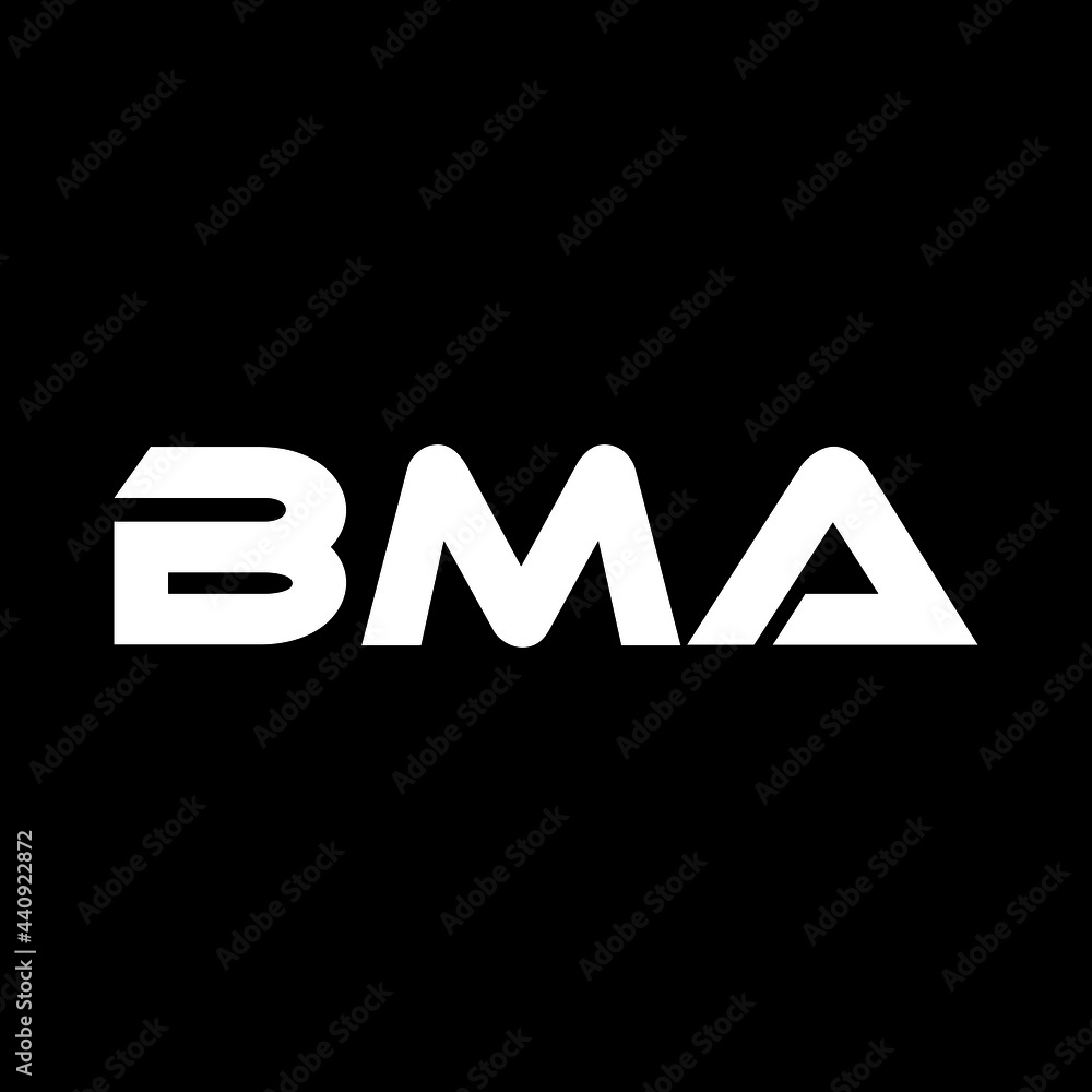 BMA letter logo design with black background in illustrator, vector ...