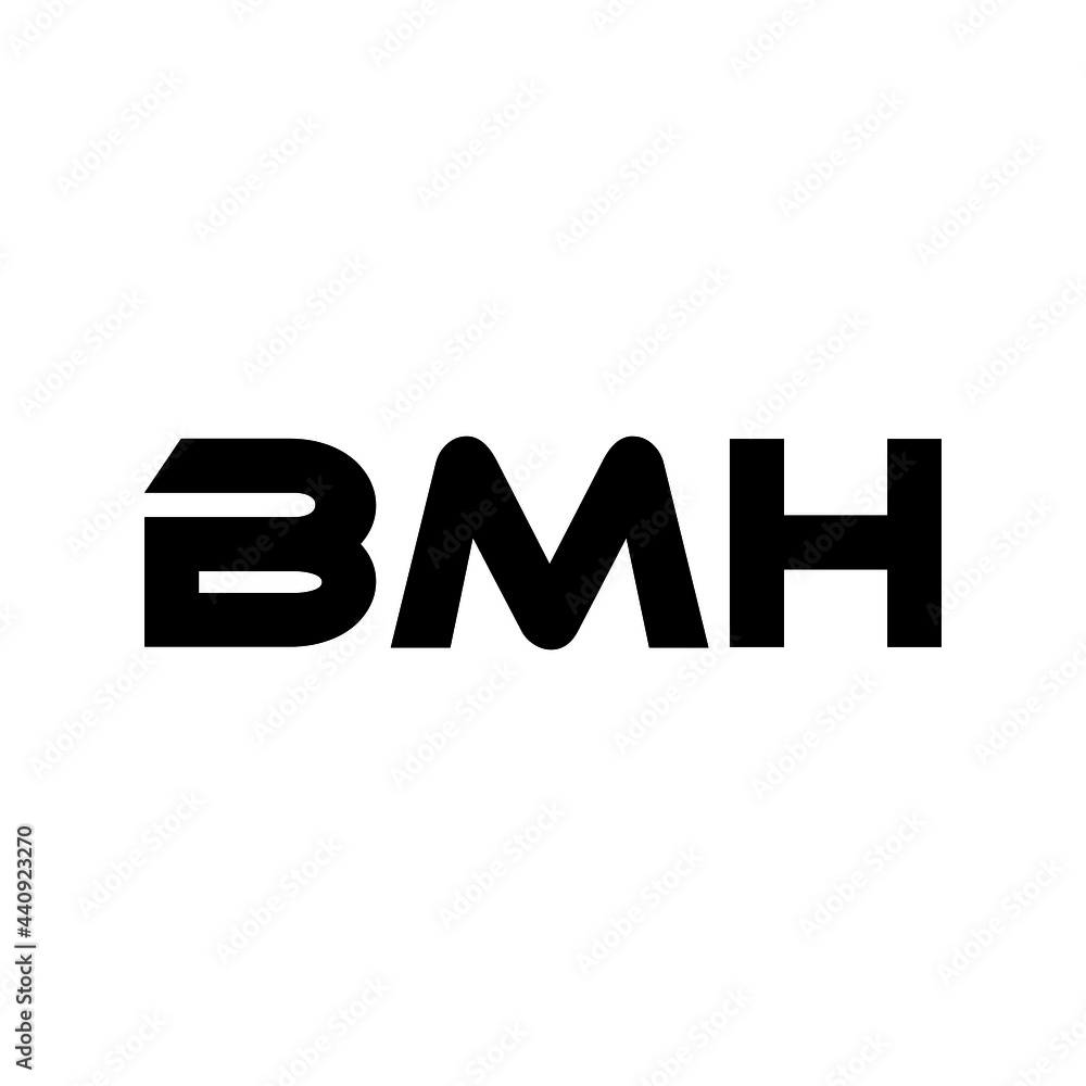 BMH letter logo design with white background in illustrator, vector ...