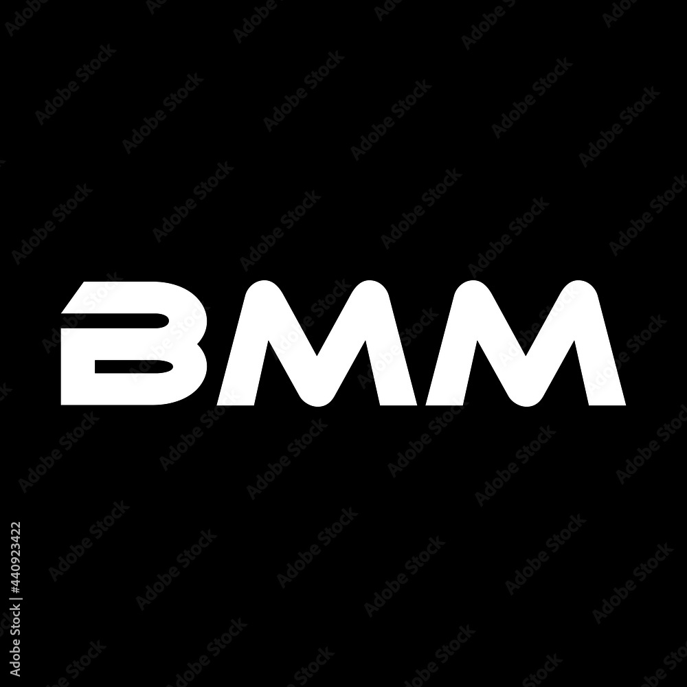 BMM letter logo design with black background in illustrator, vector ...