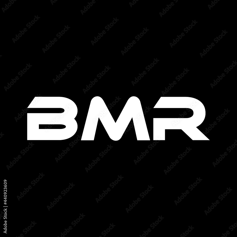 BMR letter logo design with black background in illustrator, vector ...