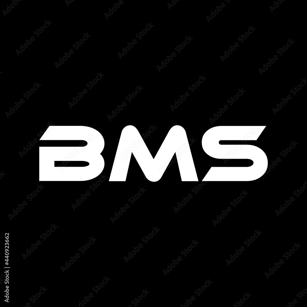 BMS letter logo design with black background in illustrator, vector ...