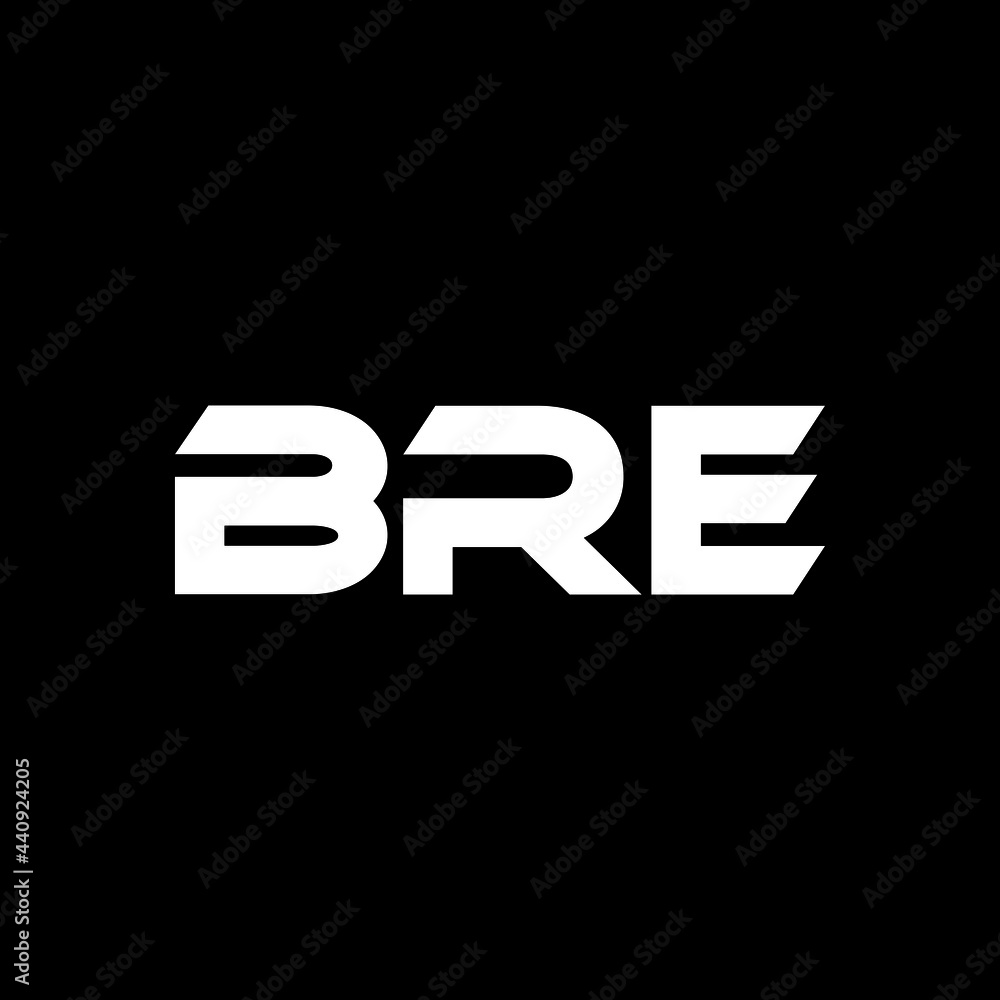 BRE letter logo design with black background in illustrator, vector ...