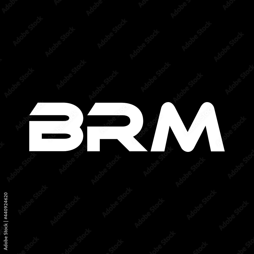 BRM letter logo design with black background in illustrator, vector ...