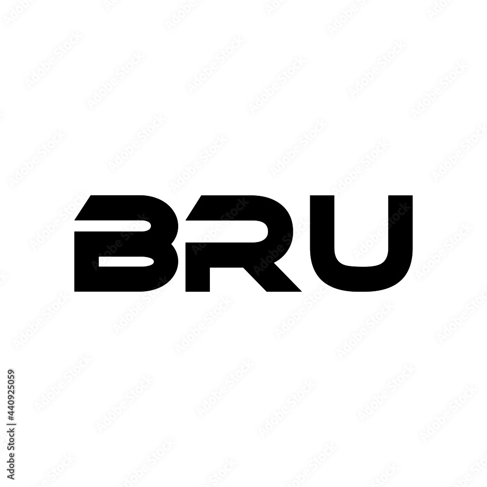 BRU letter logo design with white background in illustrator, vector ...