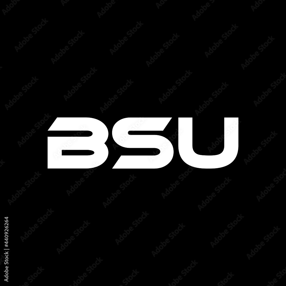 RSU letter logo design with black background in illustrator, vector ...