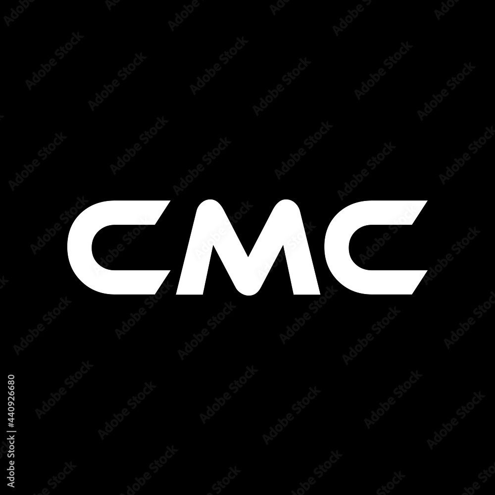 CMC letter logo design with black background in illustrator, vector ...