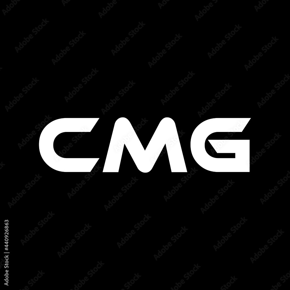 CMG letter logo design with black background in illustrator, vector ...