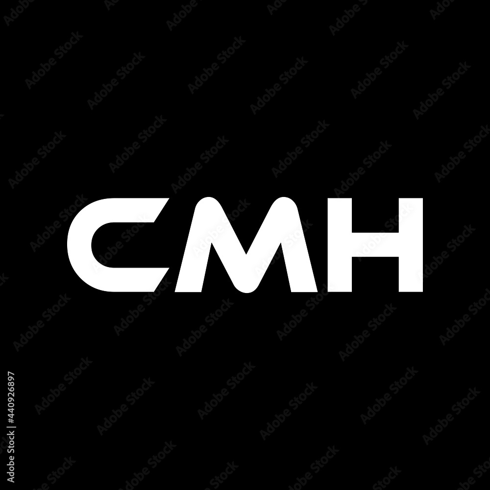 CMH letter logo design with black background in illustrator, vector ...