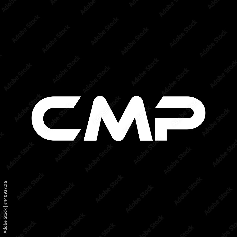 CMP letter logo design with black background in illustrator, vector ...
