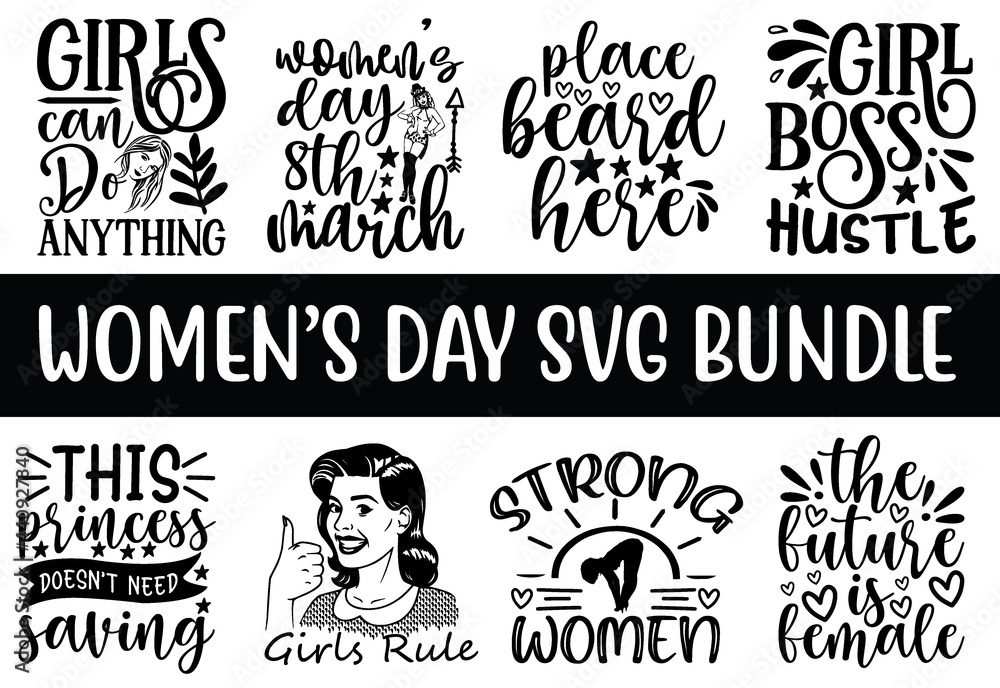 Women's Day SVG Bundle Cut Files for Cutting Machines like Cricut and ...