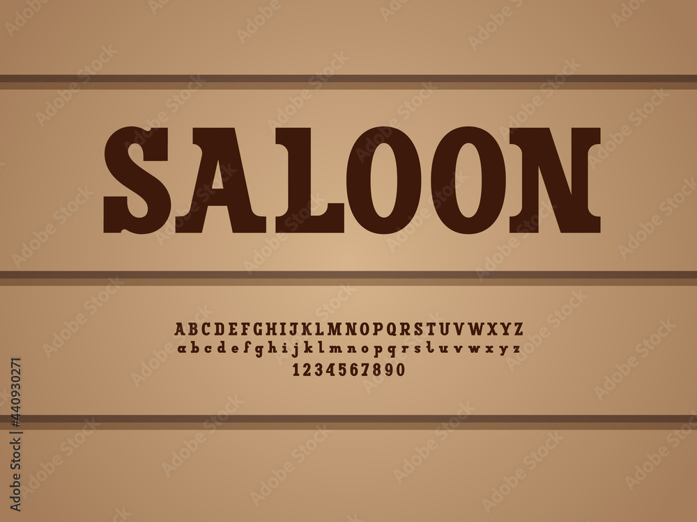 Vetor de Retro bold font, alphabet slab serif, uppercase Latin letters ...