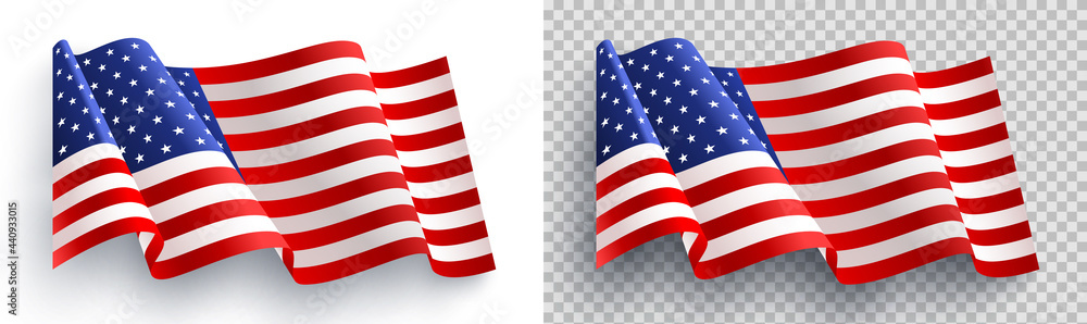 American Flag Cut Out Background Vibrant Photo Realism American Flag