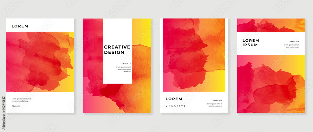 Creative cover design vector set. Watercolor book cover design ...