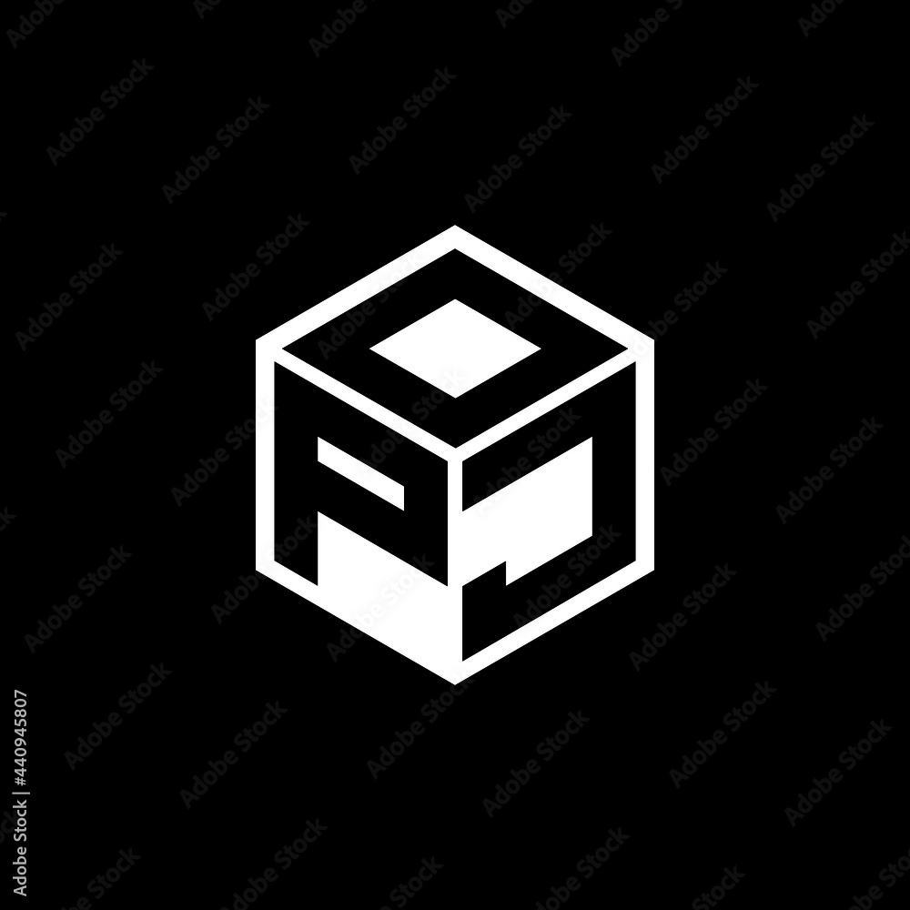 PJD letter logo design with black background in illustrator, vector ...