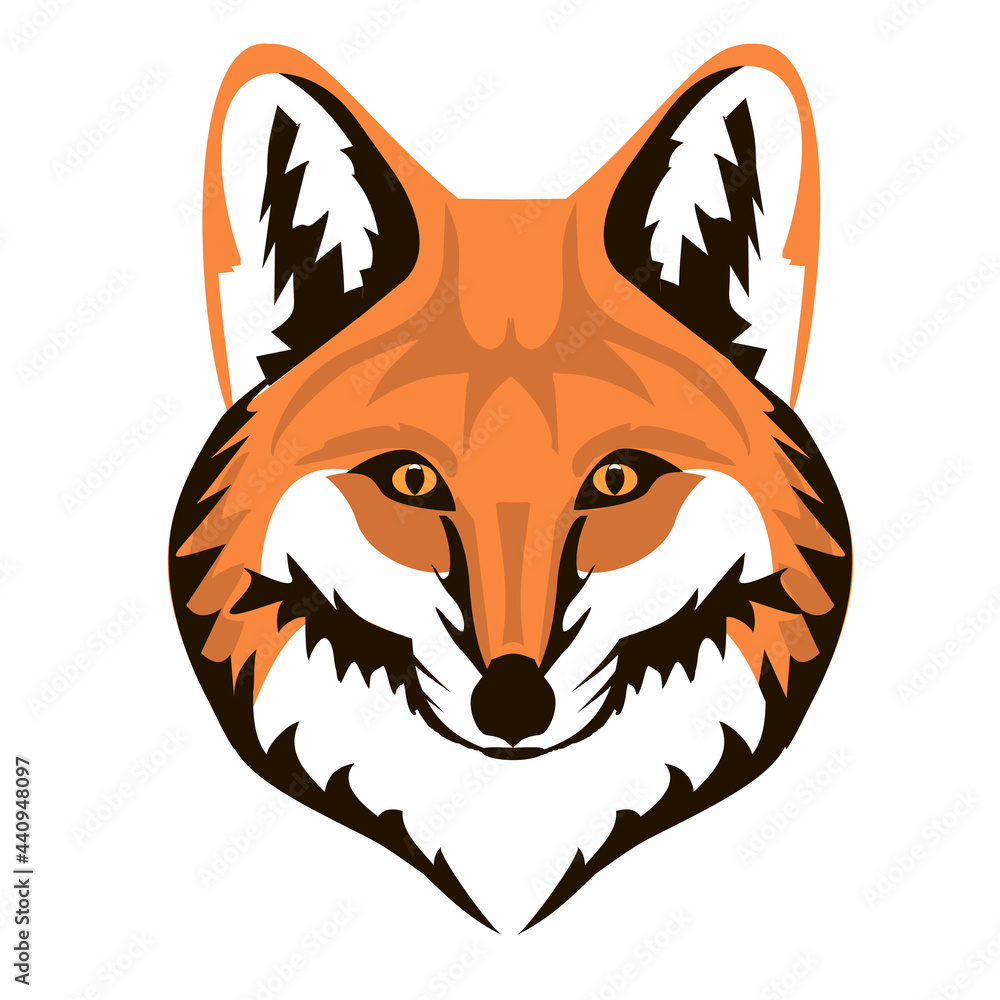 fox mask, muzzle vector, predatory animal, fox logo, animal drawing ...