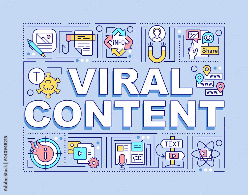 Viral content word concepts banner. Business marketing. Infographics ...