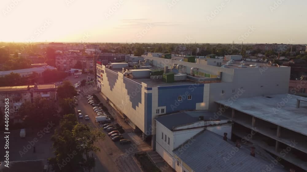 Modern aerial landscape with shopping mall aerial for urban design ...