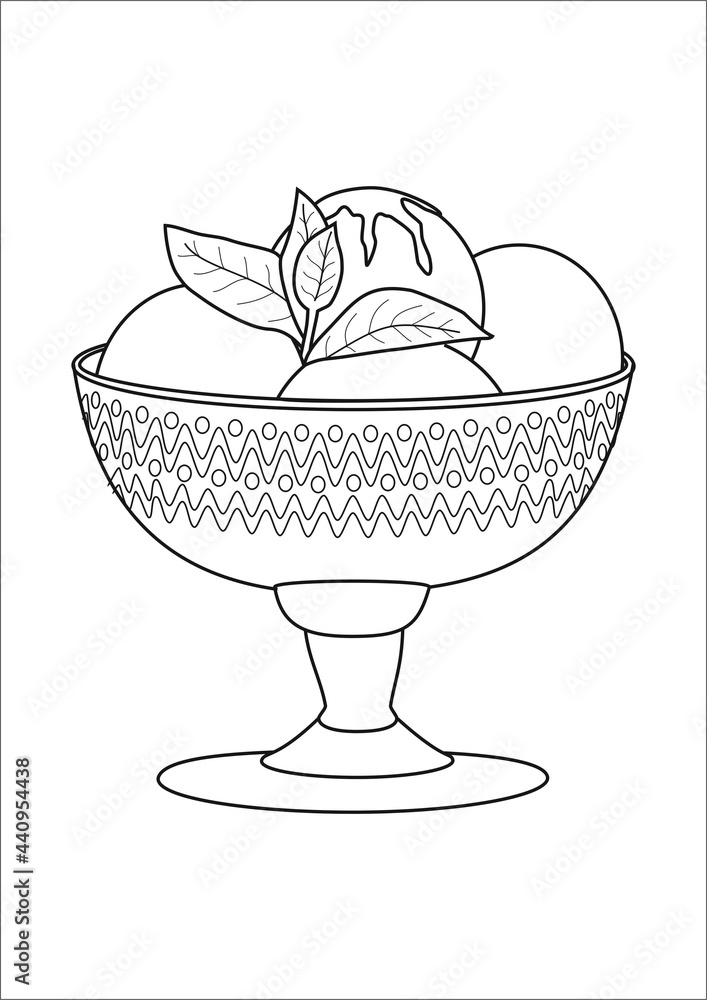 Coloring page ice cream, coloring for girls, drawing of ice cream ...
