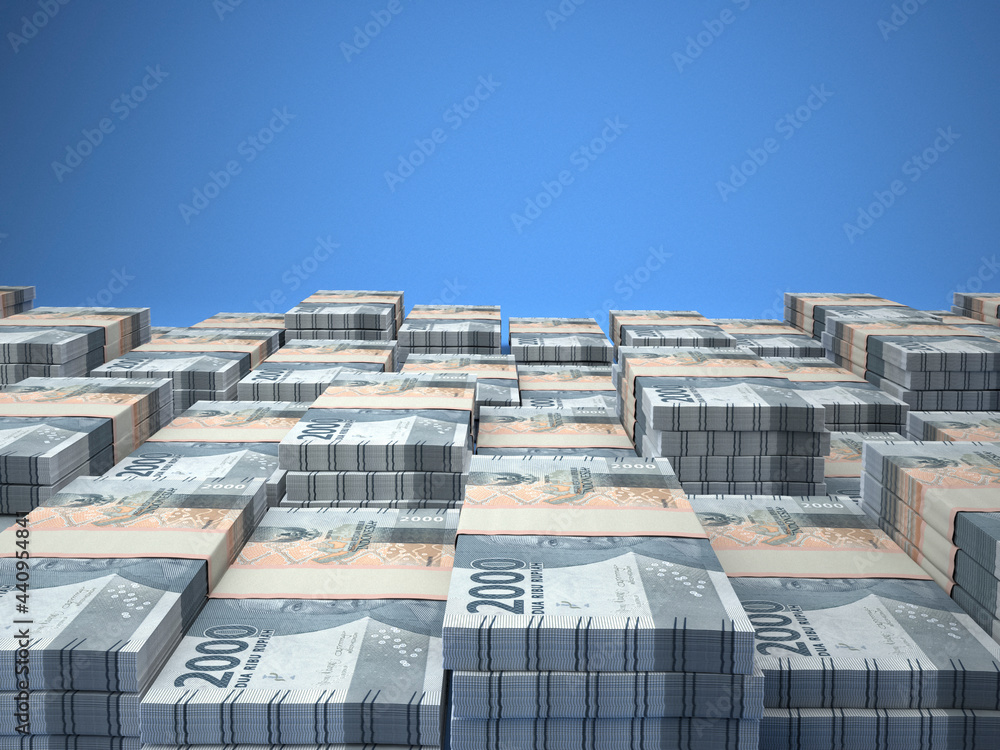 Indonesian money. Indonesian rupiah banknotes. 2000 IDR rupiahs bills ...