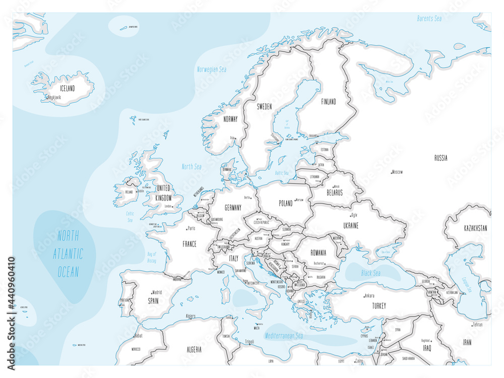 Photo & Art Print Political map of Europe, pyty