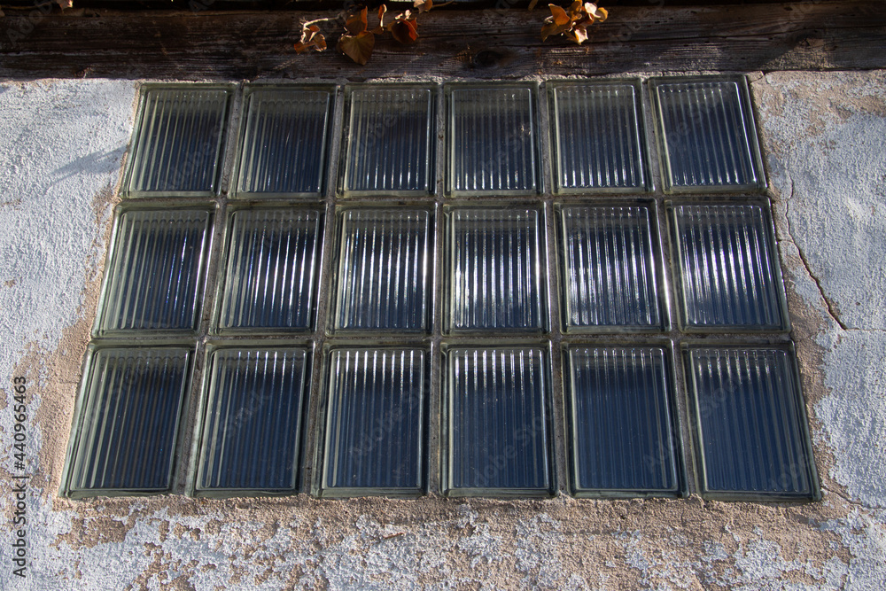 Old vintage glass bricks in a wall Stock Photo | Adobe Stock
