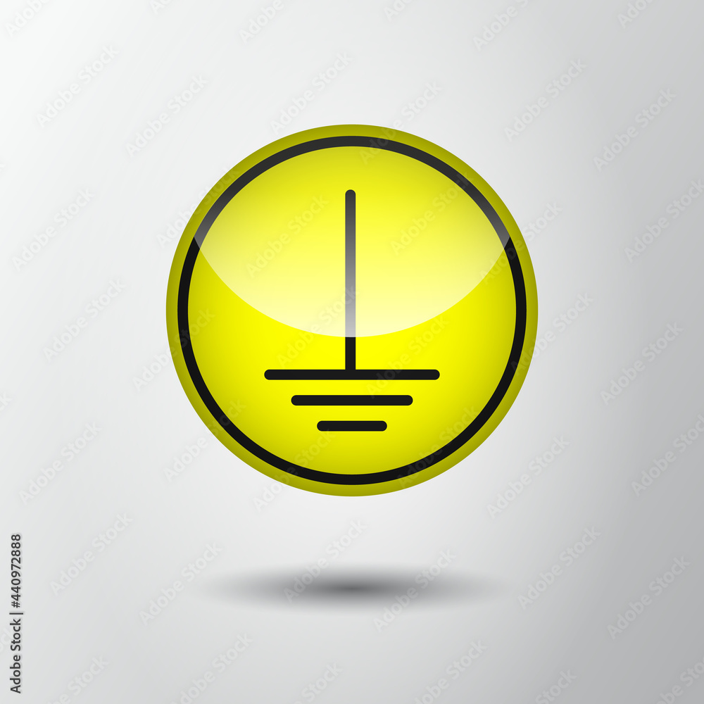 Ground icon, sign. Electrical symbol isolated. ESD, EPA. Common ground ...