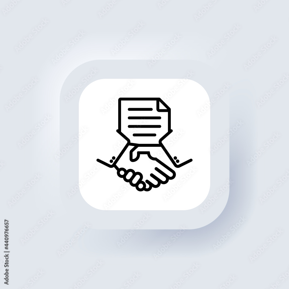Business agreement. Vector, icon. Contract. Deal icons. Handshake ...