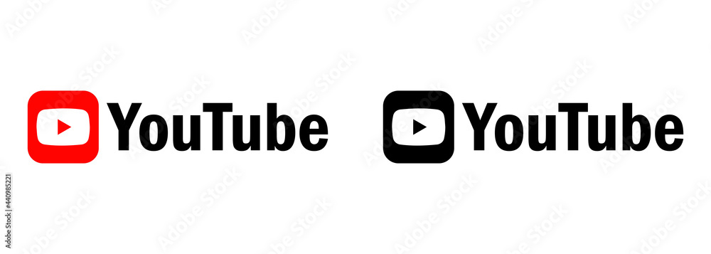 YouTube logo. YouTube icon. Social media icons. Realistic YouTube app ...