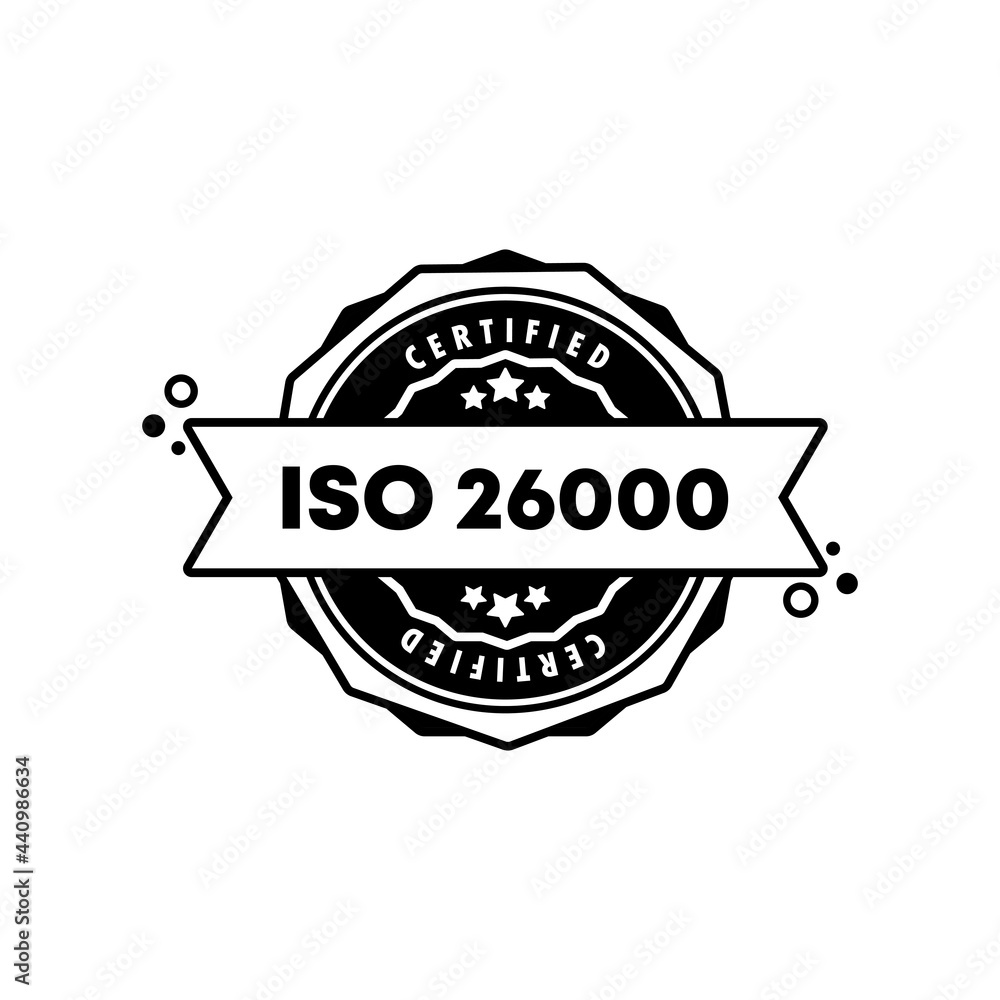 ISO 26001 stamp. Vector. ISO 26001 badge icon. Certified badge logo ...
