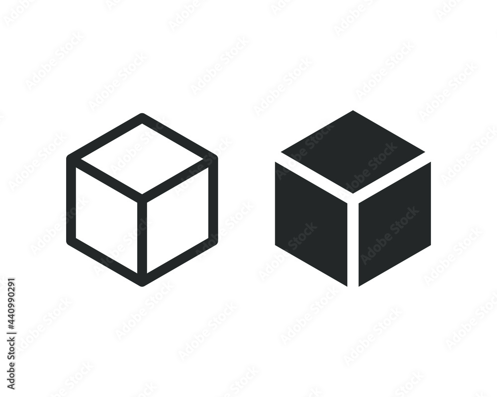 Cube Icon Hexagon Shape Symbol 3d Or Three Dimensional Sign Geometric Polygon Logo Isometric
