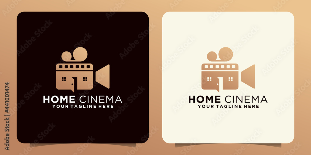 film cinema logo and negative space for the door of the house, Stock ...