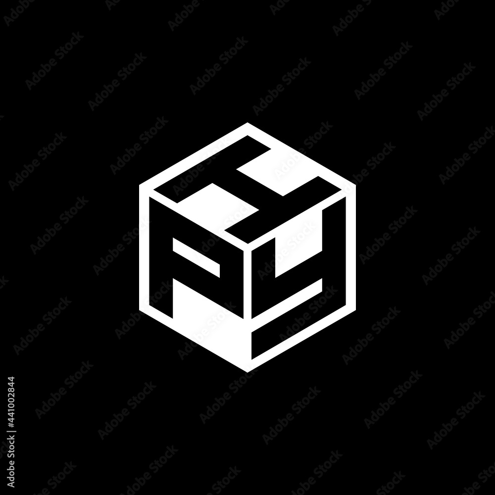 PYI letter logo design with black background in illustrator, vector ...