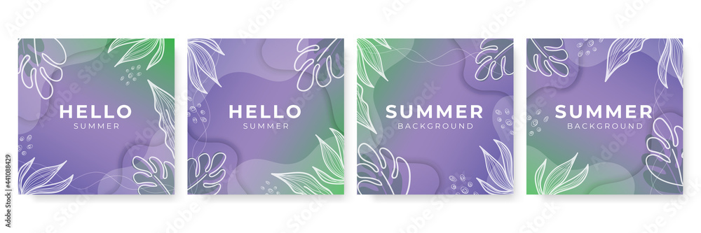 Vector set of colorful social media post and stories design templates ...