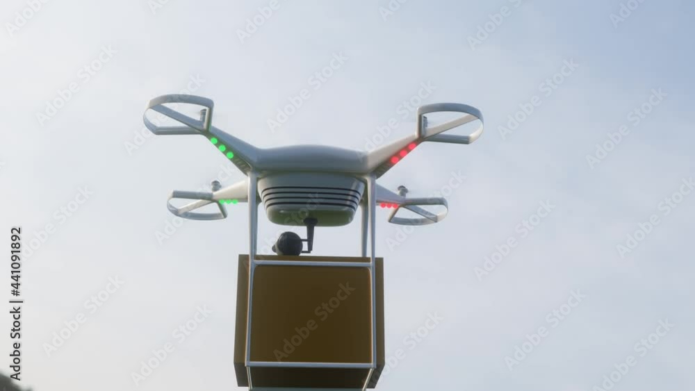 Parcel delivery service by drone. Delivery technology with multiple ...